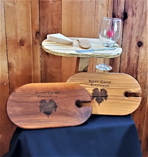 Wooden SCV hors d’oeuvres & wine glass tray | Saint Croix Vineyards ...
